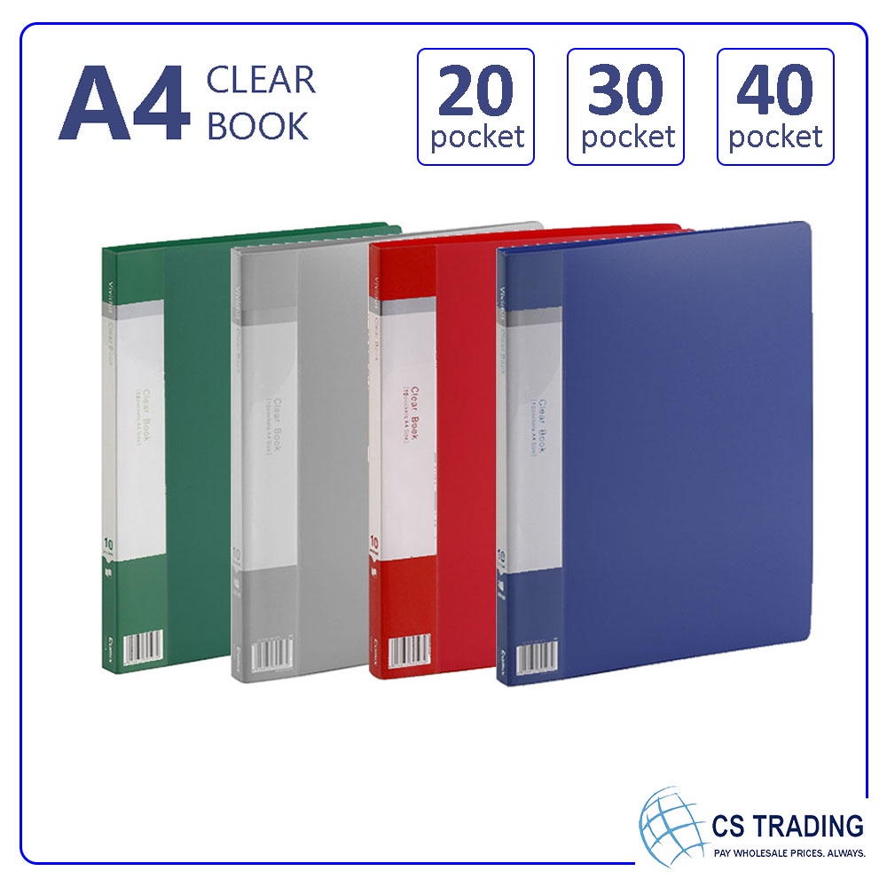 A4 20 Pocket / 40 Pocket Vividus Clear Book / Clear Holder / Display ...