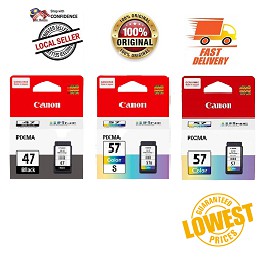 (100% Original Ready Stock) Canon PG-47 Black / CL-57s/ CL-57 Color Ink ...