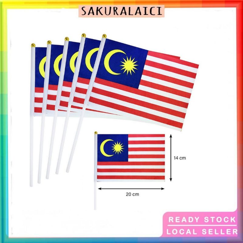 [5PCS] Bendera Malaysia Tangan. Malaysia Flag. Jalur Gemilang Negara ...