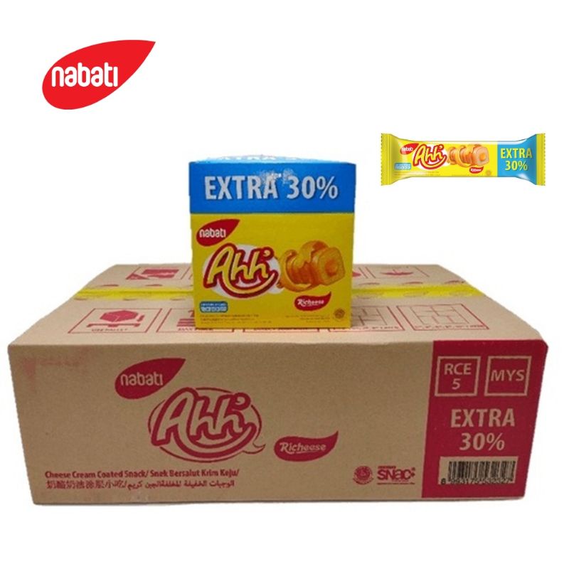 [TKM] Nabati Richeese Ahh Triple Cheese Extra 30%5gm x 20's x 10boxes ...