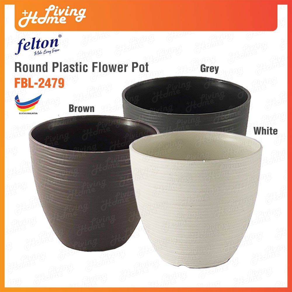 Round Plastic Nursery Flower Pot Pasu Bunga Pokok Plastik Diameter 25 ...