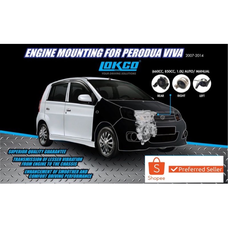 (3PCS FULL SET) LOKCO PERODUA VIVA ENGINE MOUNTING SET 18 MONTHS ...