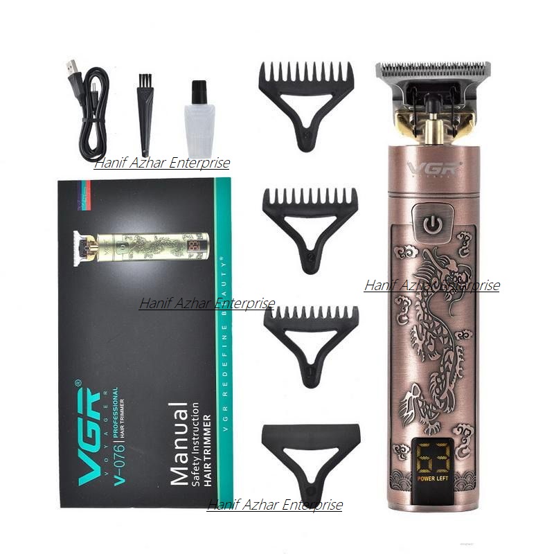 VGR V-076 Digital Hair Clipper With USB Rechargeable Hair Clipper Electric Hair Clipper Men's ...