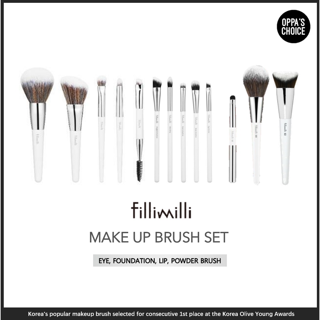 [READY TO SHIP] Fillimilli MAKEUP BRUSH SET (EYE, FOUNDATION, POWDER, LIP BRUSH) | Shopee Malaysia