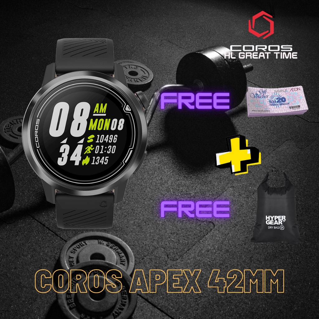 Coros Apex 42mm (Black) with Hypergear Drybag | Shopee Malaysia