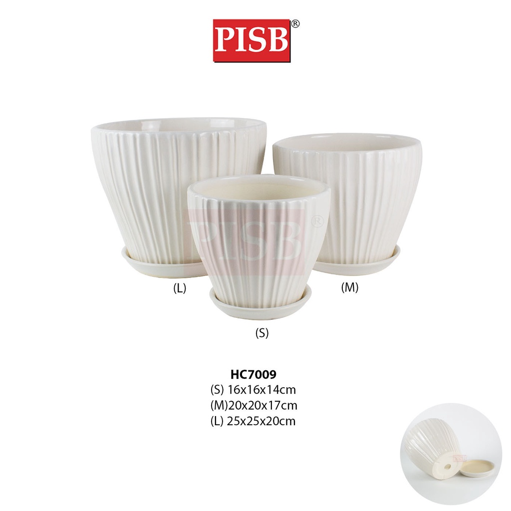 HC7009 White Ceramic Decorations Craft Vase Ornament Pasu Bunga ...