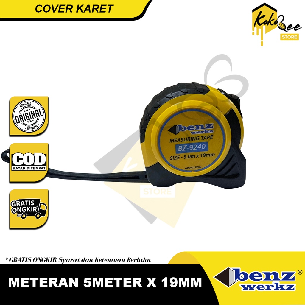 Automatic roller meter 5M x 19mm rubber handle measuring tape 5 meters ...