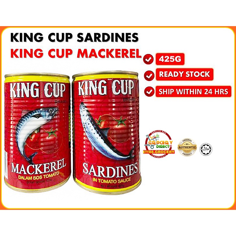 [425G] KING CUP MACKEREL, KING CUP SARDINES (IN TOMATO SAUCES) [READY STOCK] | Shopee Malaysia