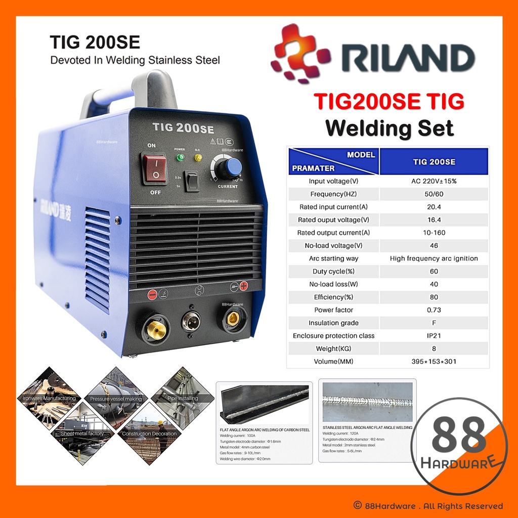 Riland Tig200se tig welding machine / tig welding set / welding mesin ...