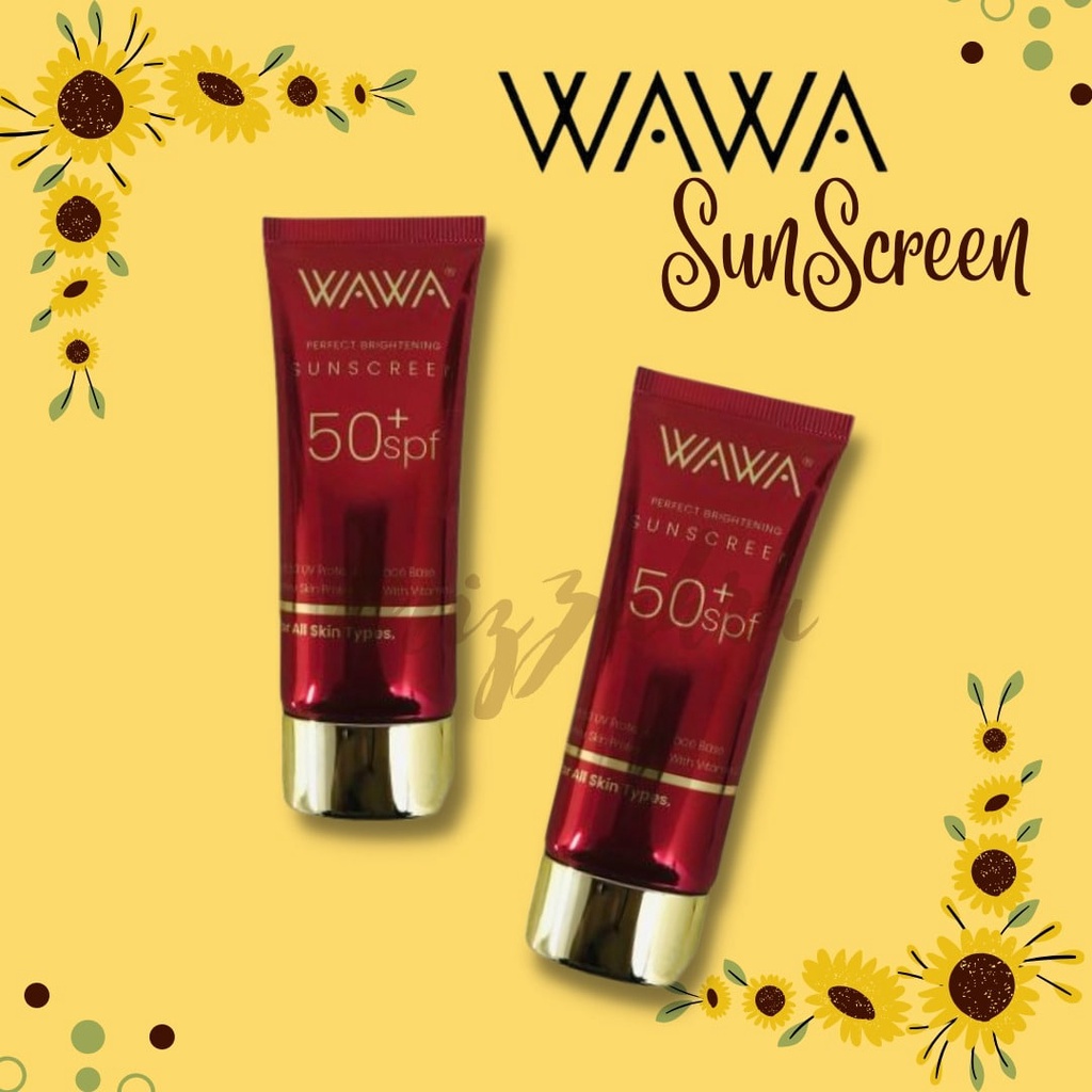 Wawa Face Sunscreen Brightening SPF 50 (WITH RANDOM FREE GIFT) | Shopee ...