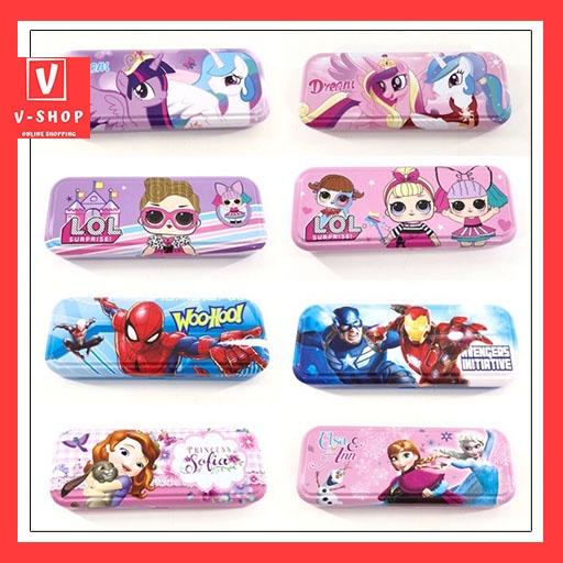 Kid Student Metal Double Layer Student Pencil Box | Shopee Malaysia