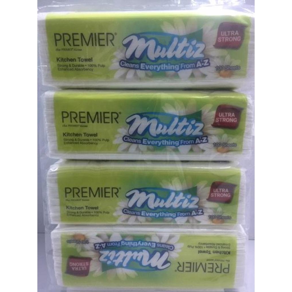 Premier Multiz Tissue 100 Sheets x 4 Pkts x 4 Packsremier Multiz Tissue ...