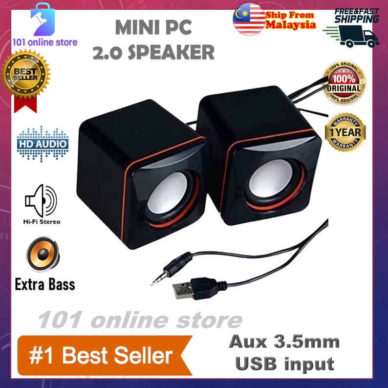 PC MINI Speakers USB Powered Mini Loudspeaker Music Player System Wired ...