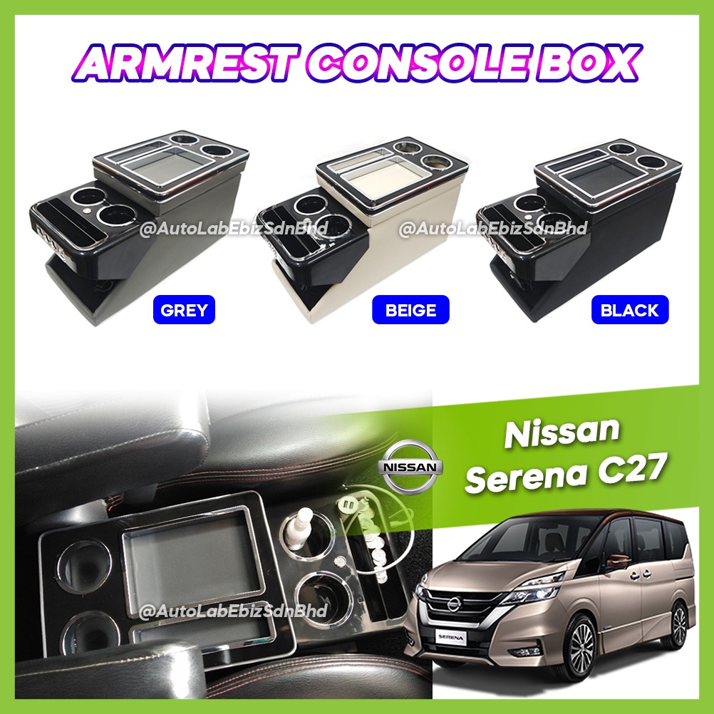 Armrest Console Storage Box (with Blue LED Atmosphere Light) Nissan Serena C27 | Shopee Malaysia