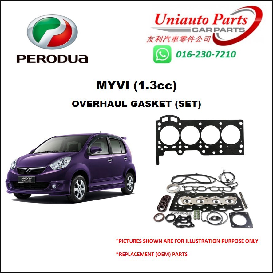 PERODUA MYVI (1.3cc) OVERHAUL GENERAL GASKET (SET) | Shopee Malaysia