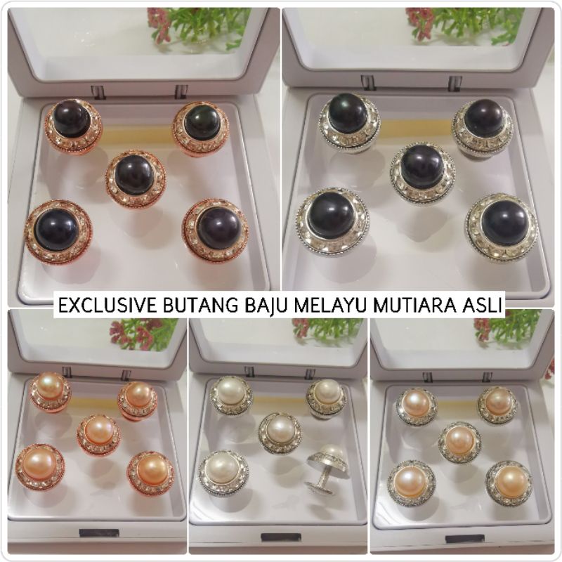 (FREE BOX) EXCLUSIVE BUTANG BAJU MELAYU MUTIARA ASLI SABAH 14MM ...