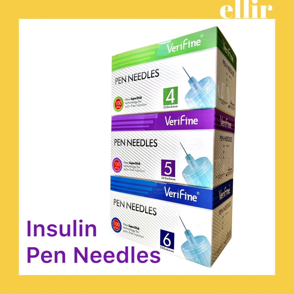 (CLEARENCE STOCK) INSULIN PEN NEEDLES VERIFINE 100'S/BOX 4 mm / 5 mm ...