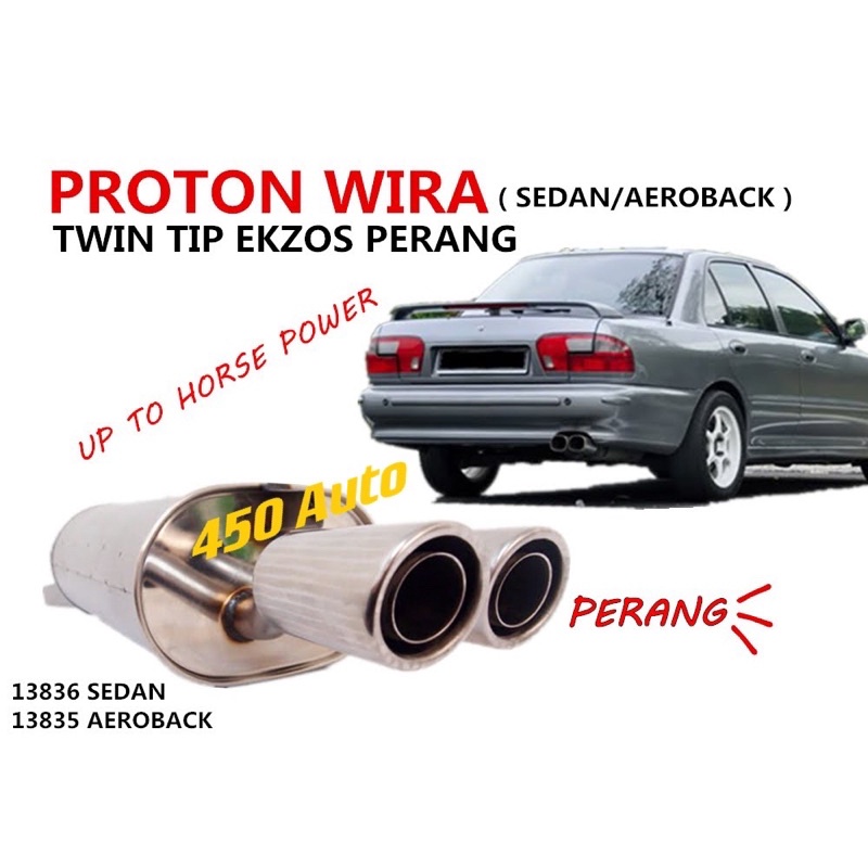 PROTON WIRA SEDAN / AEROBACK A/B EKZOS TWIN TIP (PRANG) | Shopee Malaysia