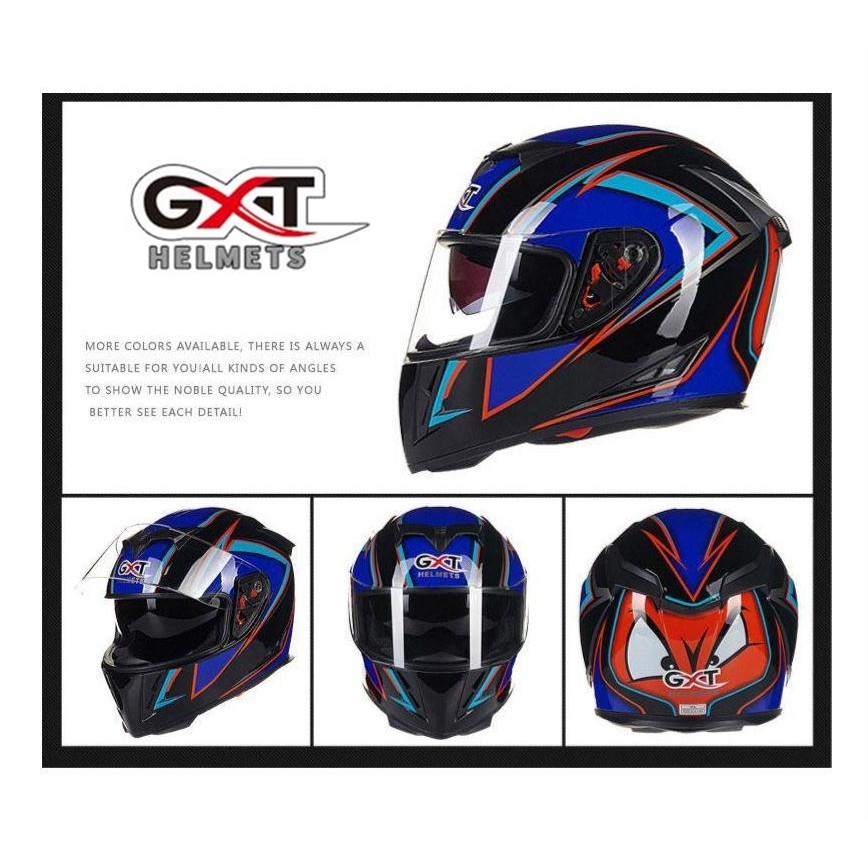 Gxt Helmet Motorcycle Full Face Helmets Double Visor Racing Motocross ...