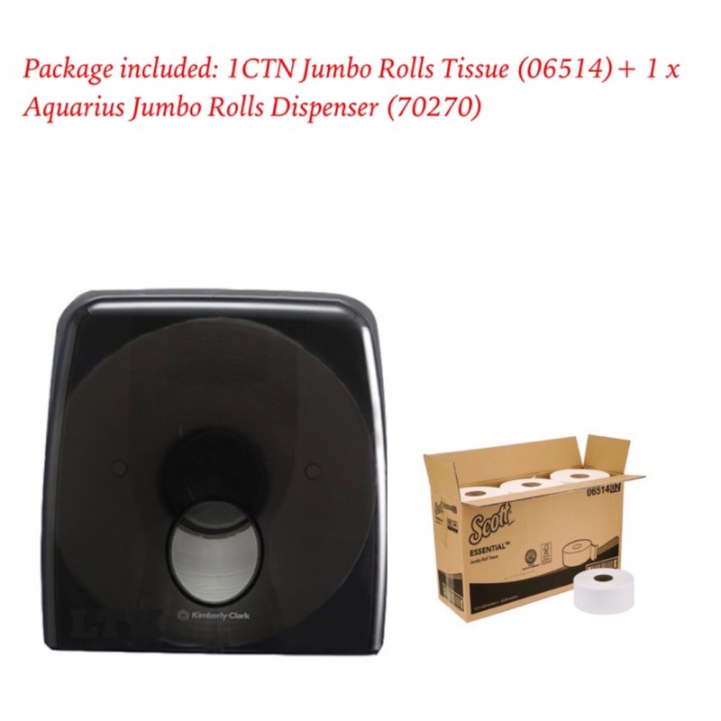 1 CTN Scott Essential Jumbo 12 Rolls Toilet Tissue (06514) + 1 Unit Aquarius Jumbo Roll Tissue ...