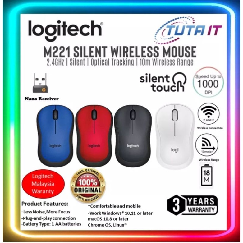 Logitech M221 Wireless Mouse with Silent Clicks(logitech Malaysia stock ...
