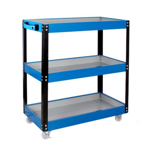 3 Layer Tools Cart Trolley, 80kg, BLUE, Tool Cart Trolley Storage Shelf ...