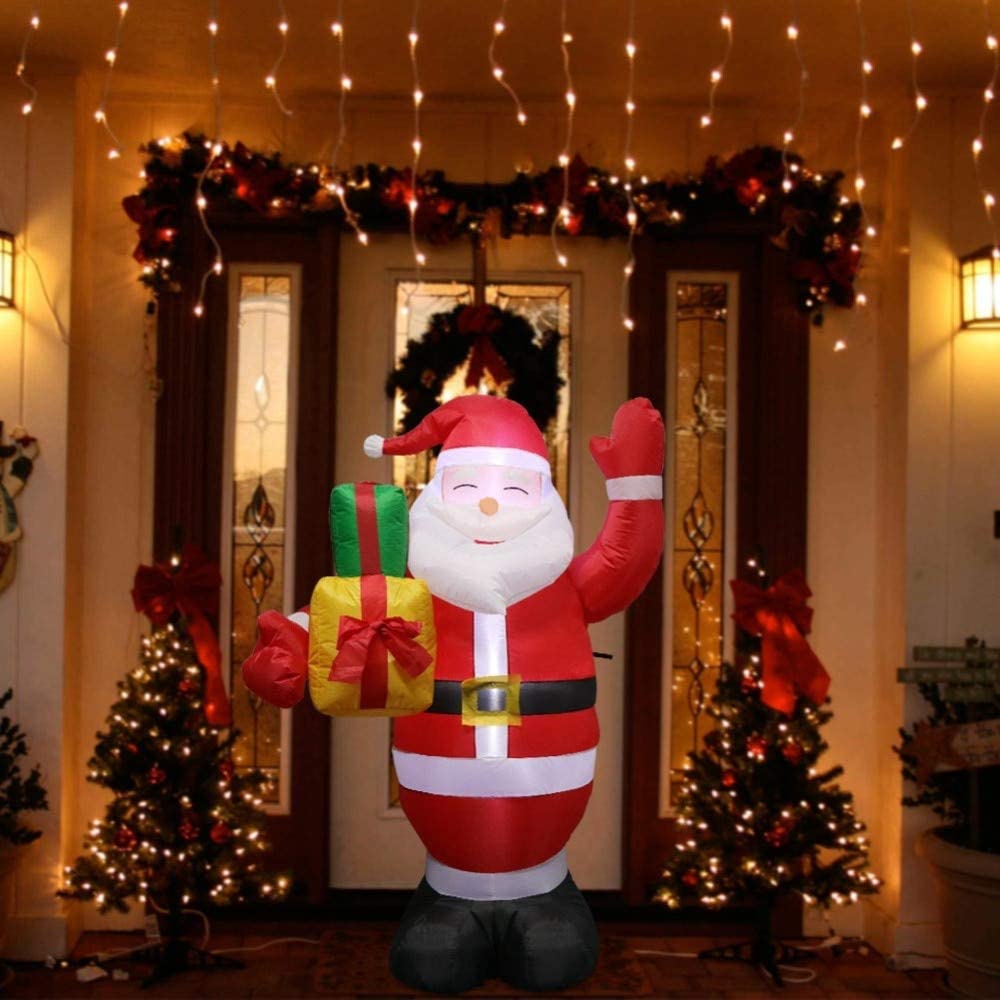 6ft Christmas Inflatable Human Figures Lighted Santa Claus | Shopee ...