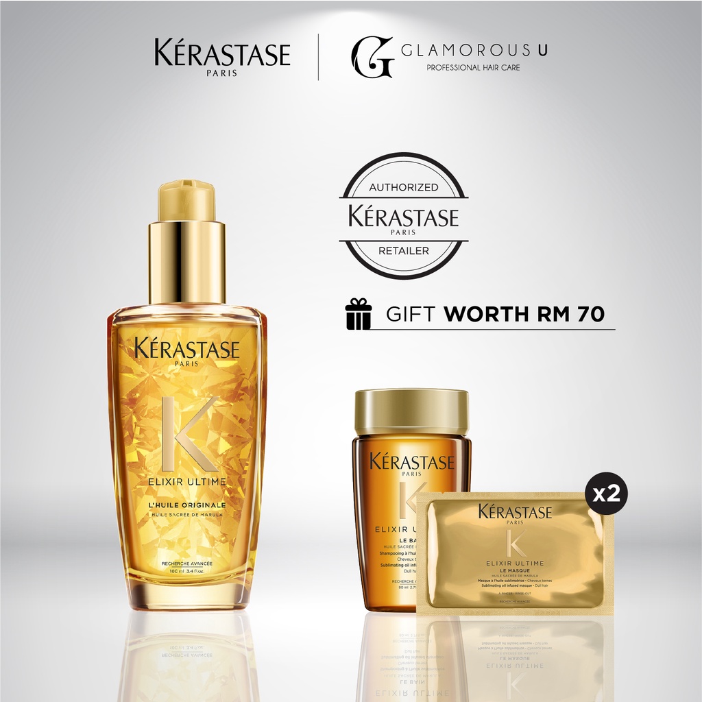 Kerastase Elixir Ultime L'Huile Original Hair (100ml) [Free Random Bain ...