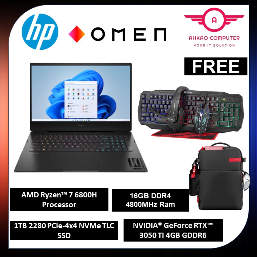 HP OMEN 16-N0039AX 16.1" FHD 144Hz Gaming Laptop Mica Silver ( Ryzen 7 ...