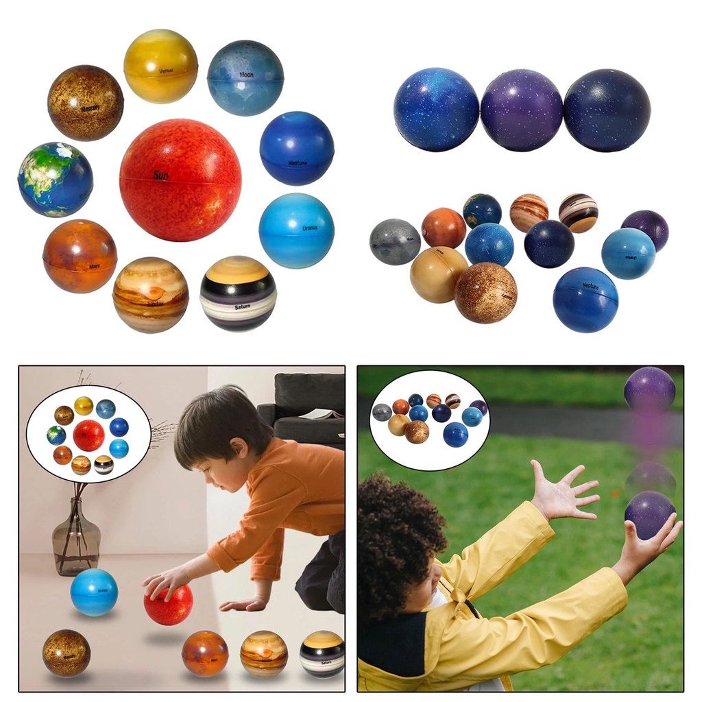 10PCS Solar System Planet Balls Stress Squeeze Ball Anti Stress Planets ...