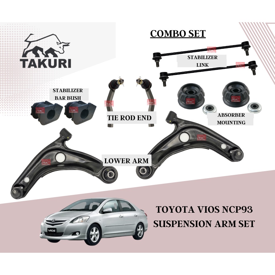 TAKURI TOYOTA VIOS NCP93 NCP42 NCP150 LOWER ARM STABILIZER LINK ABSORBER MOUNTING SUSPENSION ARM ...