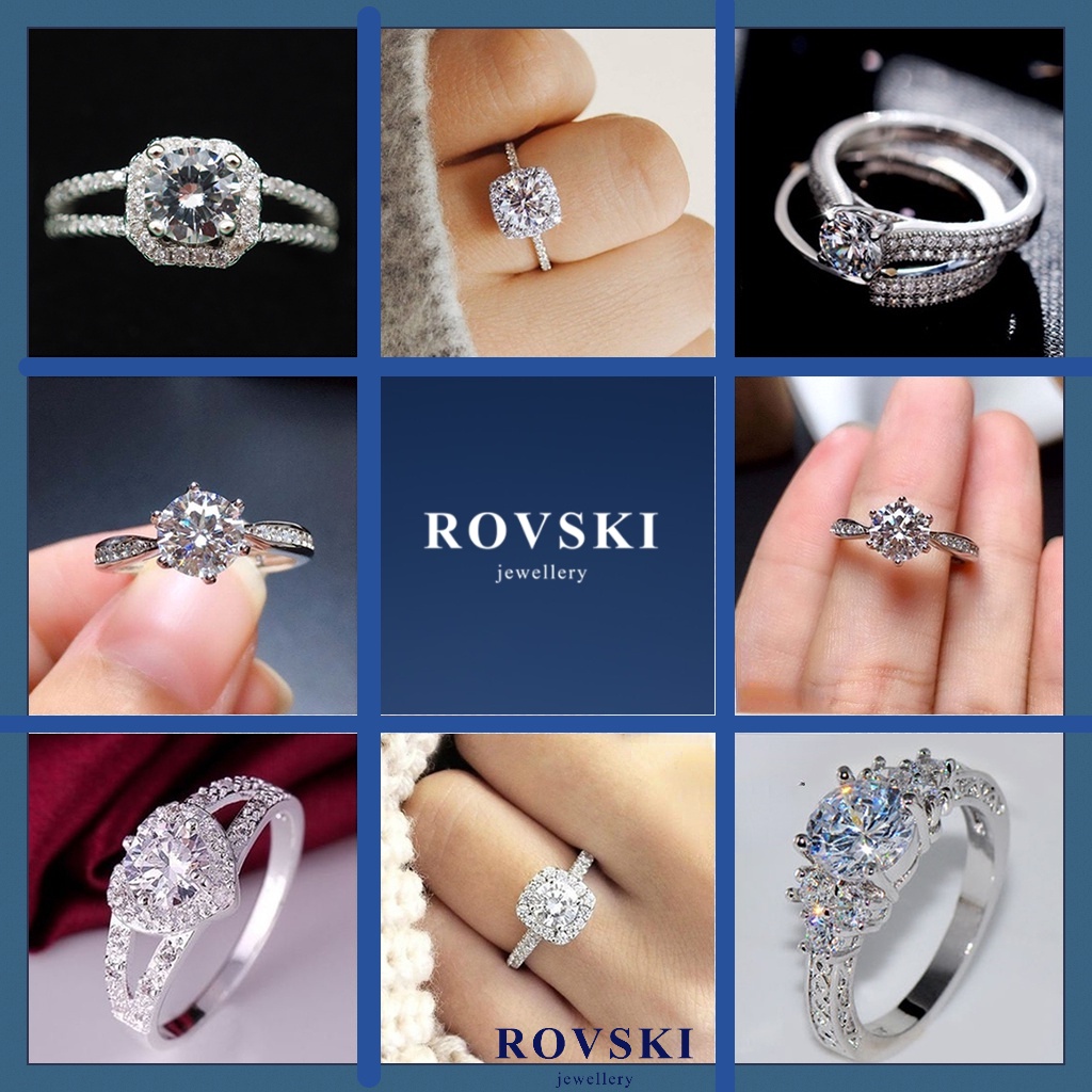 ROVSKI Raya Fashion Korean Ready Stock Jewelry Cincin Perempuan 925 ...
