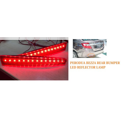 Perodua Bezza Rear Bumper Lamp Led Light Reflector - red (2 PCS ...