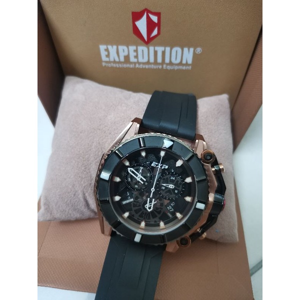 Authentic EXP Expedition Watch E3009MCRB Chronograph Men with Black ...