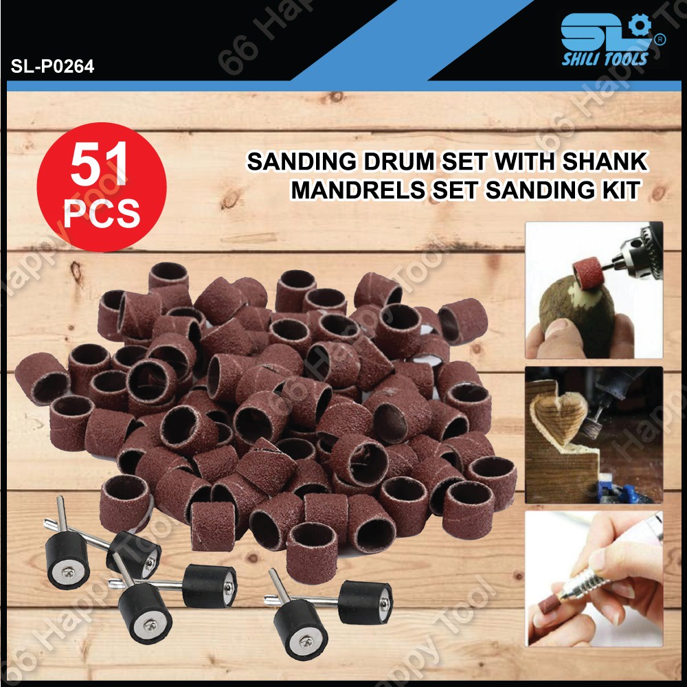 Shili Tools 51pcs 120 Grit Sandpaper Sanding Drum with 3mm Shank ...