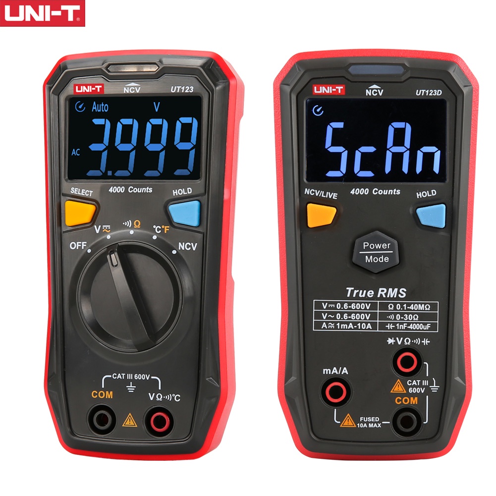 UNI-T UT123 /UT123D Household Pocket Mini Digital Multimeter NCV AC/DC ...