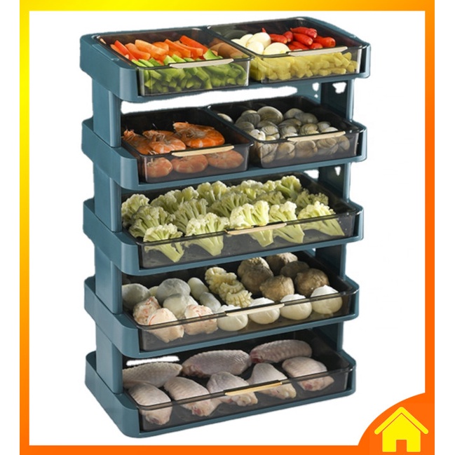 [OneHome] Food Plate Rack Kitchen Dish Steamboat Tray Storage ...