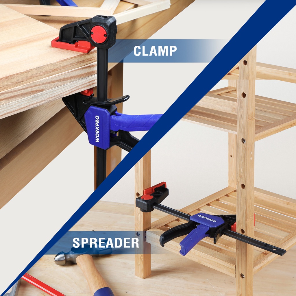 Workpro 2 Pieces Workpiece Clamp 6 "F Hand Clamp Heavy Duty F-Clamp ...