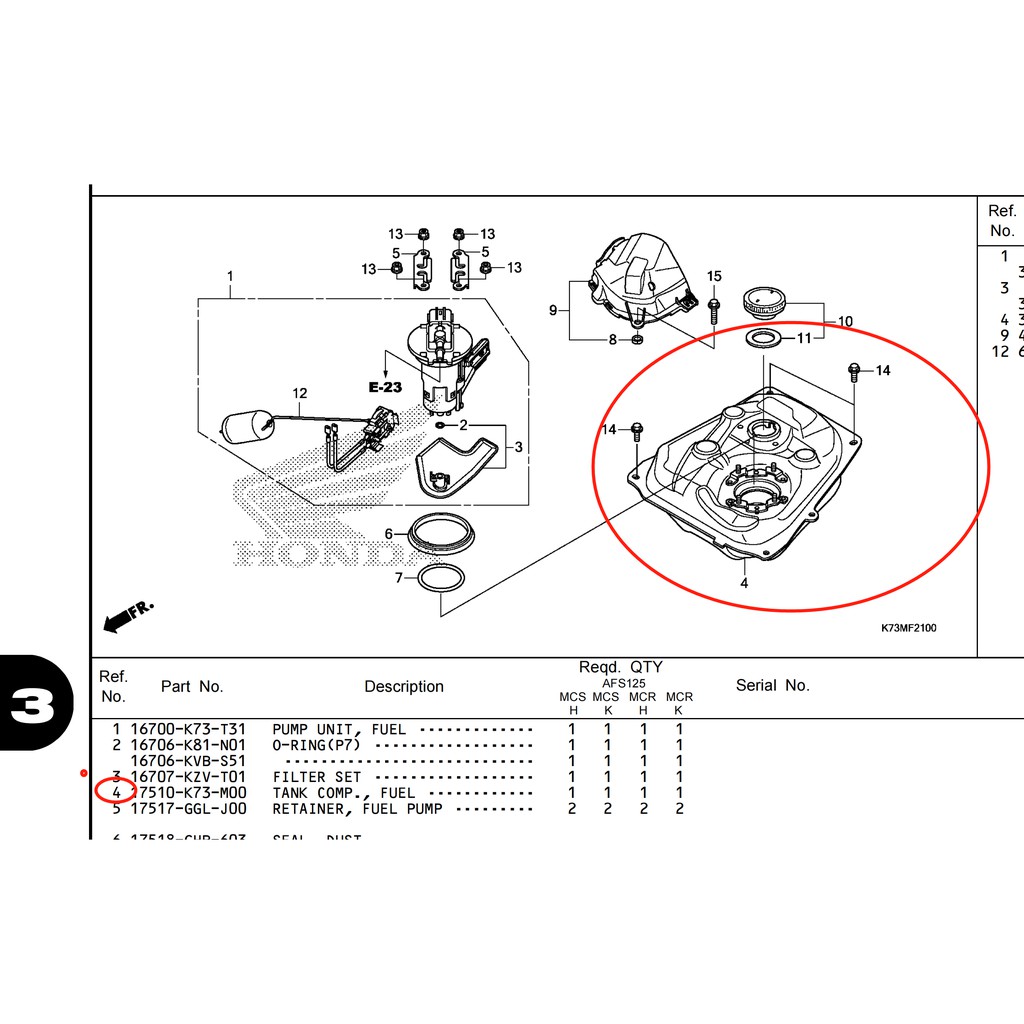 HONDA WAVE125 i , W125 i V1 V2 , FUTURE Fi FUEL TANK, TANGKI (17510 ...