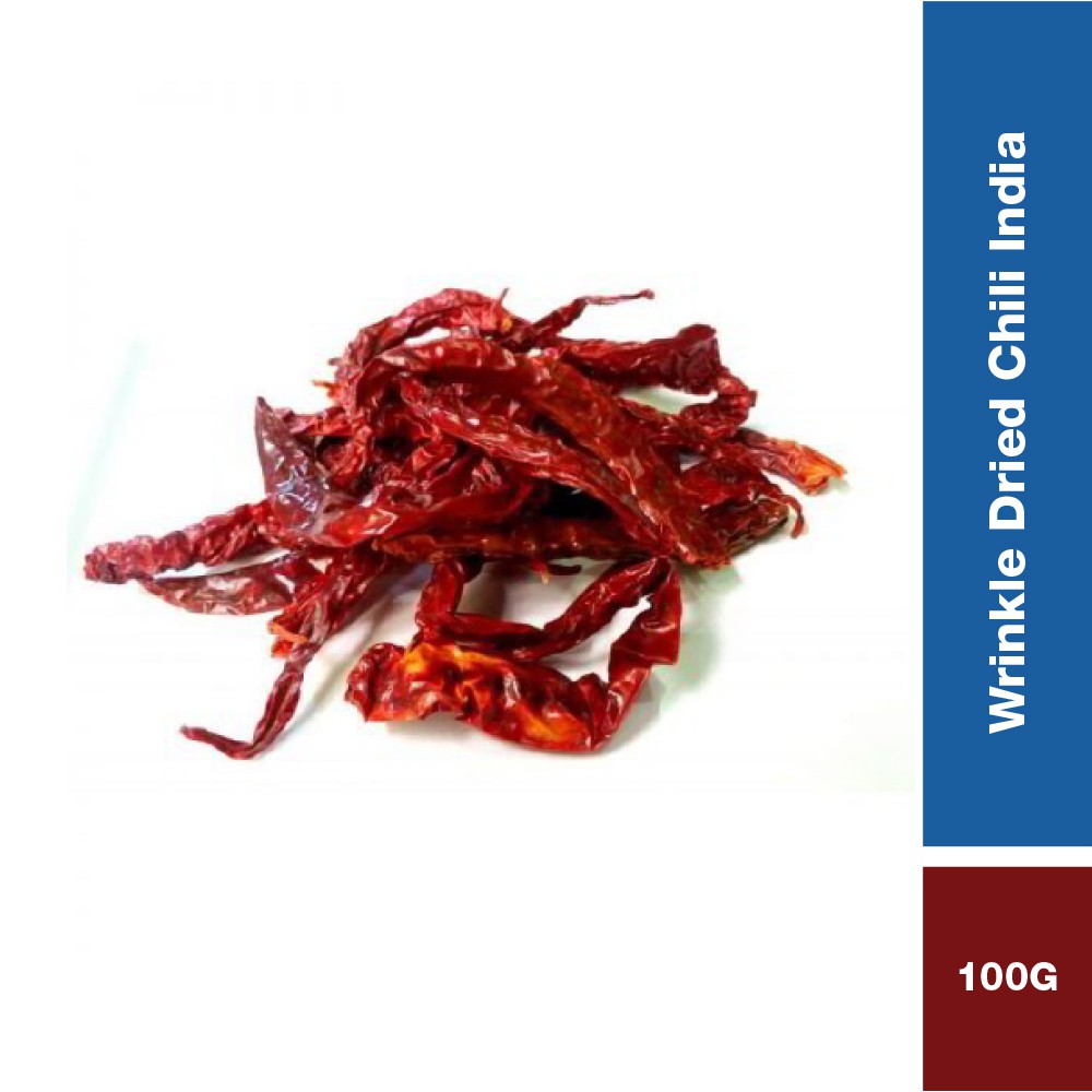 Wrinkle Dried Chili India T/T / Cili Kering Kerinting(100g) | Shopee ...