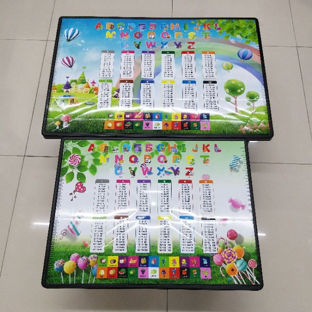 ABC Children Study Table Foldable Kids Table Portable Japanese Style ...