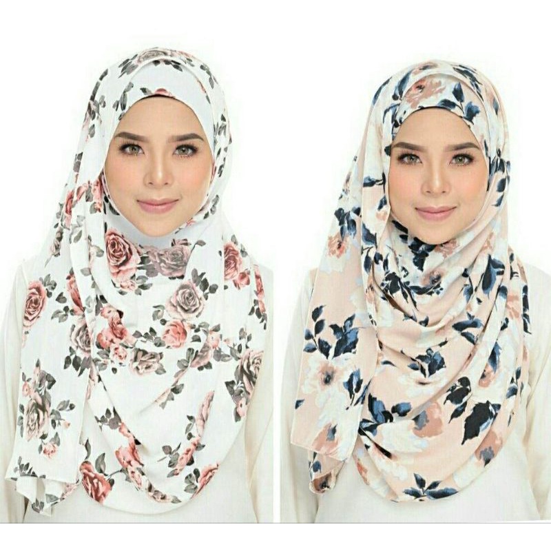 Shawl chiffon printed | Shawl corak | Shawl Ironless | BELI 1 FREE 1 ...