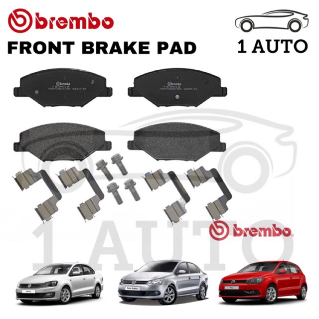 GENUINE BREMBO FRONT BRAKE PAD LOW MET / CERAMIC VW POLO SEDAN 1.6 VENTO 1.6 VENTO 1.2 TSI POLO ...