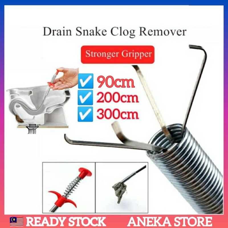 READY STOCK Multipurpose Snake Dredge Spring Gripper Plunger Drain ...