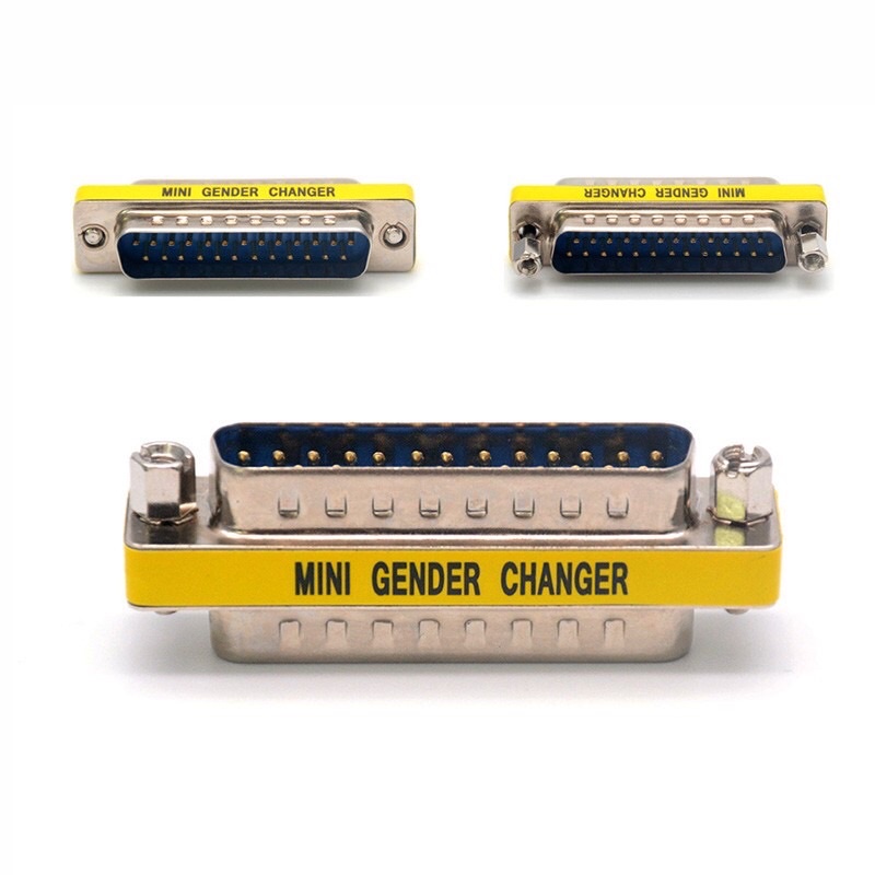 Mini Gender Changer D-SUB 25pin DB25 Pin Printer Parallel Port Adapter ...