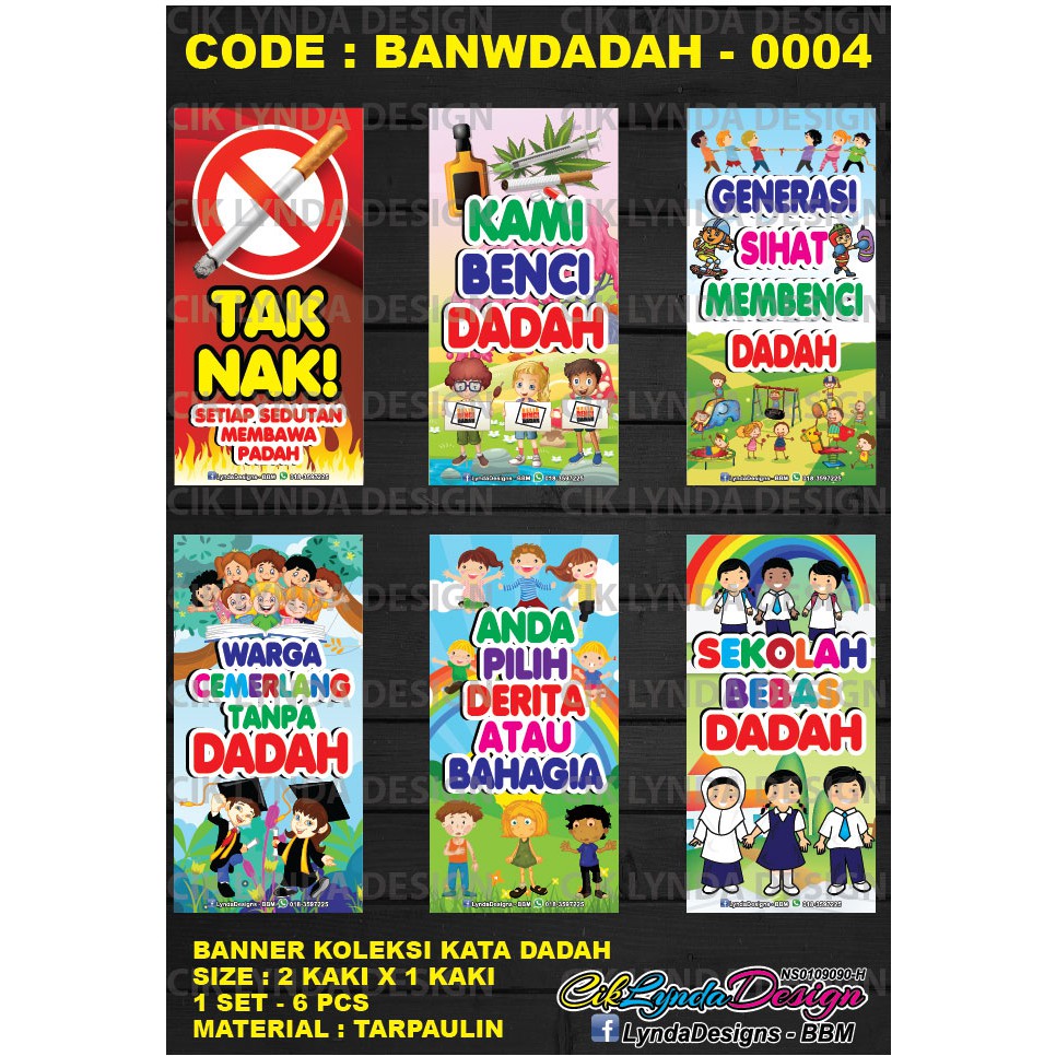 PRE-ORDER - BANNER SET HIASAN KATA DADAH (PPDa) SEKOLAH | Shopee Malaysia