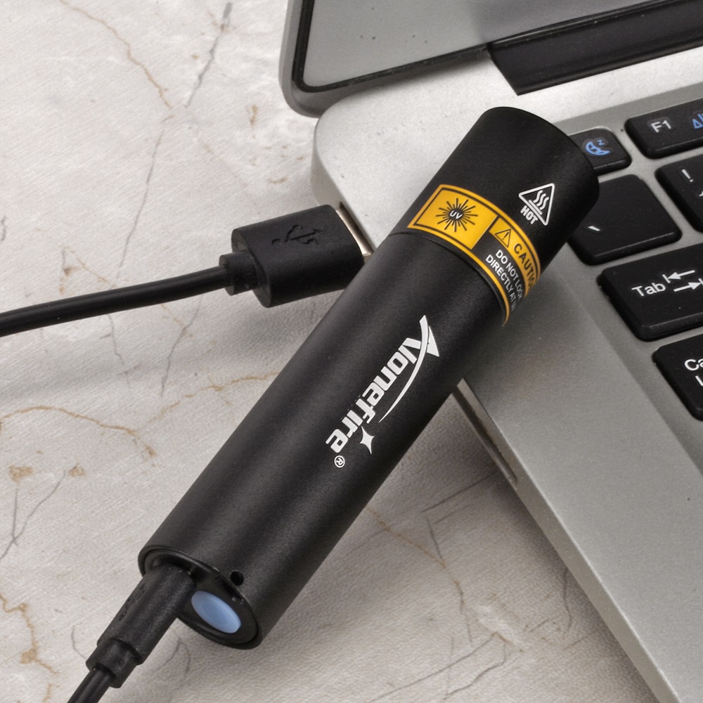 Alonefire SV15 Mini 365nm UV Flashlight USB Rechargeable Black Light Portable Pet Urine Money ...