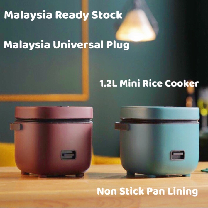 Mini Rice Cooker 1.2L with Non-stick Pot Steamer Low Power Cook Fast ...