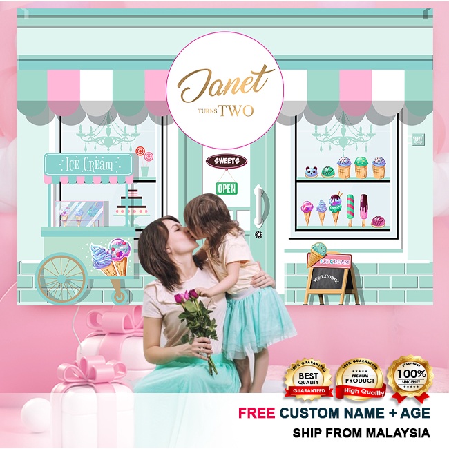 Birthday Banner / Birthday Backdrop / Hari Jadi - Storefront / Bakery ...