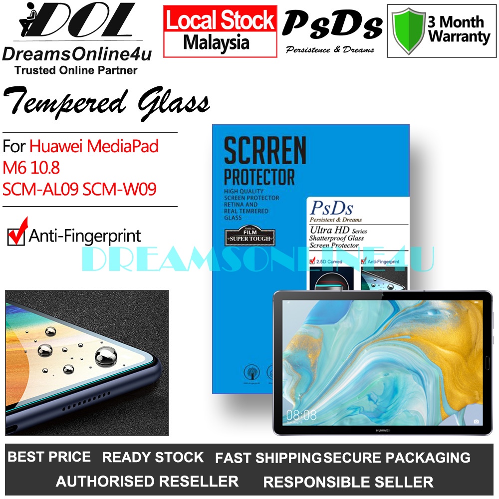 PsDs Tempered Glass Screen Protector for HUAWEI MediaPad M6 10.8 inch ...
